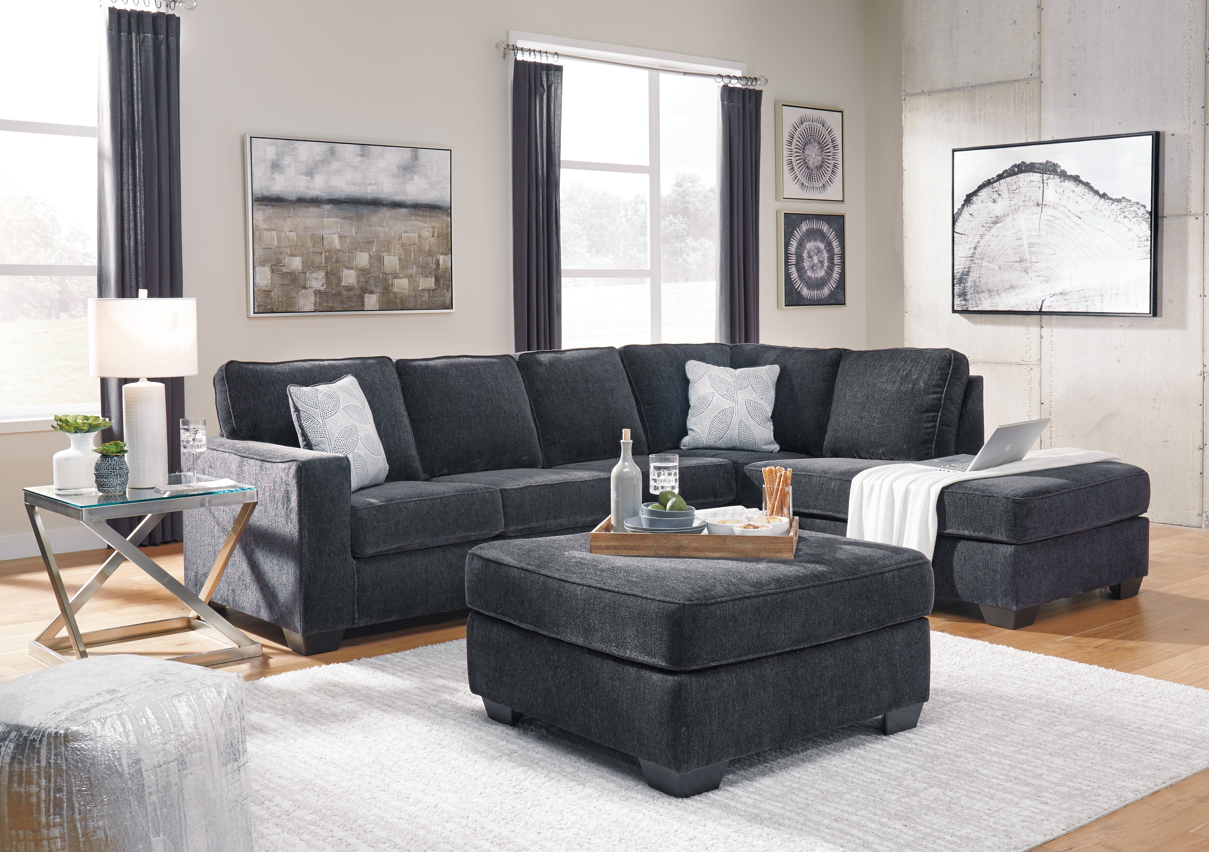 Altari 2 Piece Sectional with Chaise Slate by Ashley